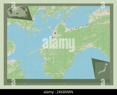 Ehime, prefecture of Japan. Open Street Map Stock Photo - Alamy