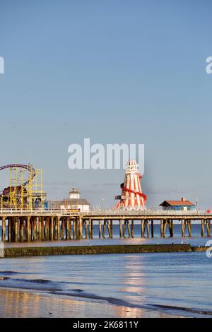 Clacton Pier funfair rides at Clacton on Sea Essex England An East ...