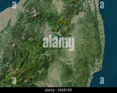 Fukushima, prefecture of Japan. High resolution satellite map ...