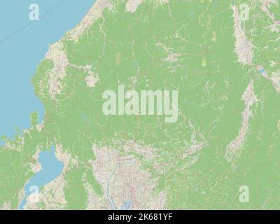 Gifu, prefecture of Japan. Open Street Map. Locations and names of ...