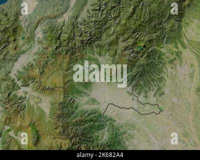 Gunma, prefecture of Japan. Low resolution satellite map. Locations and ...