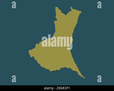 Ibaraki, prefecture of Japan. Solid color shape. Locations and names of ...