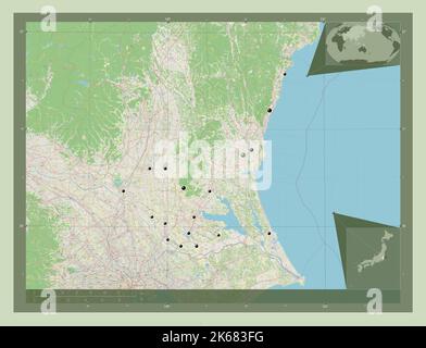 Ibaraki, prefecture of Japan. Open Street Map Stock Photo - Alamy