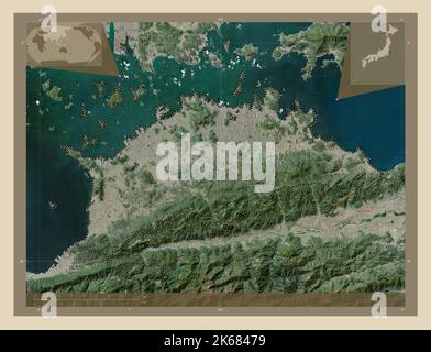 Kagawa, prefecture of Japan. High resolution satellite map Stock Photo ...