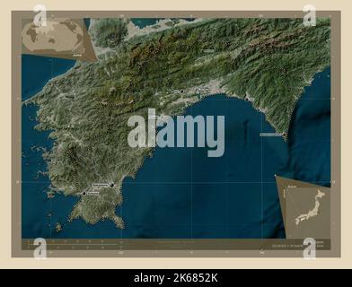 Kochi, prefecture of Japan. High resolution satellite map Stock Photo ...