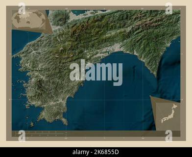 Kochi, prefecture of Japan. High resolution satellite map Stock Photo ...