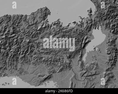 Kyoto, urban prefecture of Japan. Elevation map colored in wiki style ...