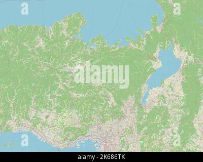 Kyoto, urban prefecture of Japan. Open Street Map. Locations of major ...