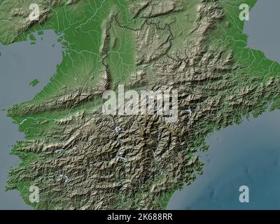 Nara, prefecture of Japan. Elevation map colored in wiki style with ...