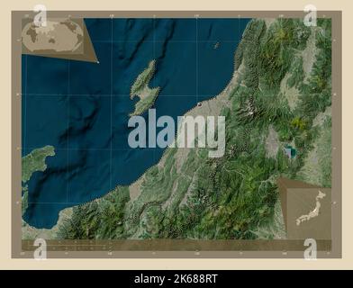 Niigata, prefecture of Japan. High resolution satellite map Stock Photo ...