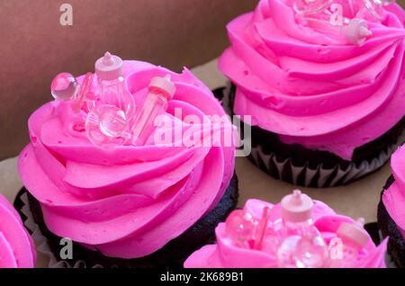 Beautiful Pink Muffin, Miniature Baby Bottles and Soothers with Baby ...
