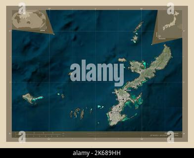 Okinawa, prefecture of Japan. High resolution satellite map Stock Photo ...