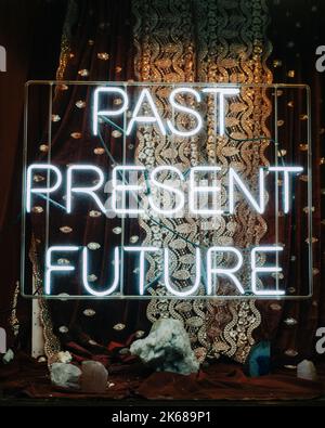 Past, Present, Future neon sign at a psychic reader, Manhattan, New ...