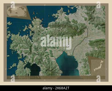 Saga, prefecture of Japan. High resolution satellite map Stock Photo ...