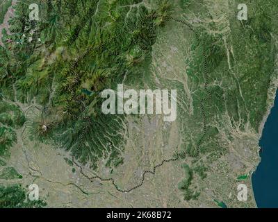 Tochigi, prefecture of Japan. High resolution satellite map. Locations ...