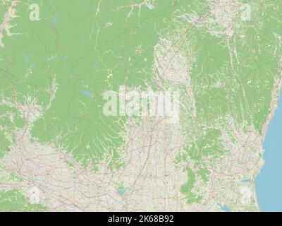 Tochigi, prefecture of Japan. Open Street Map. Locations and names of ...