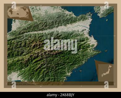 Tokushima, prefecture of Japan. Low resolution satellite map Stock ...