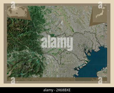 Tokyo, metropolis of Japan. High resolution satellite map Stock Photo ...