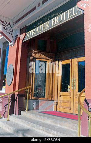 The front entrance to the historic landmark Strater Hotel on Main ...
