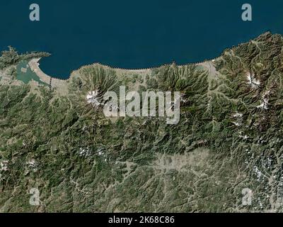 Tottori, prefecture of Japan. Low resolution satellite map. Locations ...