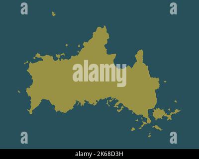 Yamaguchi, prefecture of Japan. Solid color shape. Locations and names ...