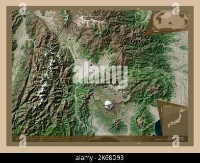 Yamanashi, prefecture of Japan. Low resolution satellite map Stock ...