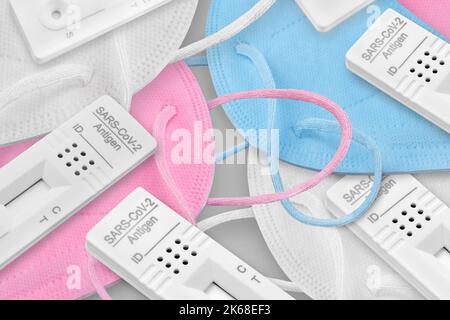 Corona and FFP2 Masks with Rapid Antigen Test Stock Photo - Alamy
