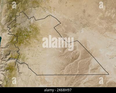 Amman, province of Jordan. Low resolution satellite map. Locations of ...