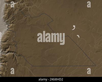 Amman, province of Jordan. Colored elevation map with lakes and rivers ...