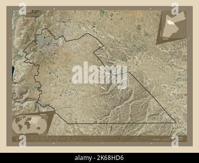 Amman, province of Jordan. High resolution satellite map Stock Photo ...