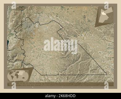Amman, province of Jordan. High resolution satellite map. Locations and ...