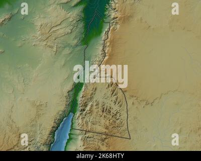 Aqaba, province of Jordan. Elevation map colored in wiki style with ...