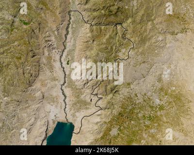 Balqa, province of Jordan. Low resolution satellite map. Locations and ...