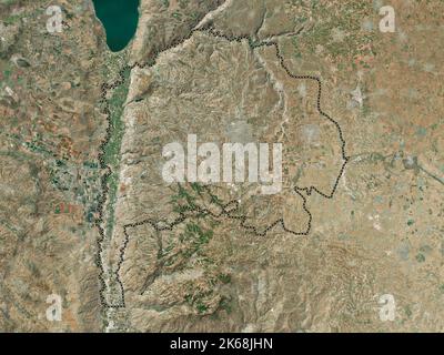 Irbid, province of Jordan. High resolution satellite map. Locations of ...