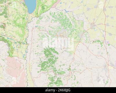 Irbid, province of Jordan. Open Street Map. Locations of major cities ...