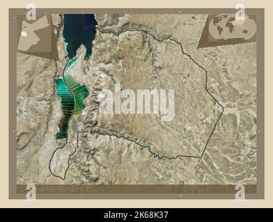 Karak, province of Jordan. High resolution satellite map Stock Photo ...