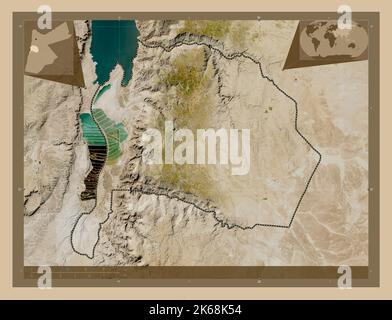 Karak, province of Jordan. Low resolution satellite map Stock Photo - Alamy