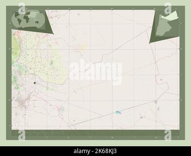 Mafraq, province of Jordan. Open Street Map. Locations and names of ...