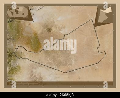 Mafraq, province of Jordan. Low resolution satellite map Stock Photo ...