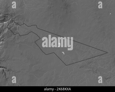 Zarqa, province of Jordan. Elevation map colored in sepia tones with ...