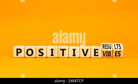 Positive vibes results symbol. Concept words Positive vibes or Positive ...