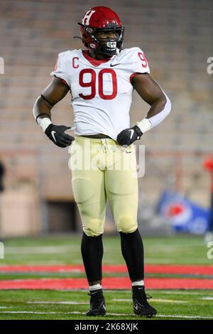 October 7, 2022: Harvard Crimson defensive lineman Truman Jones (90) pressures Cornell Big Red ...