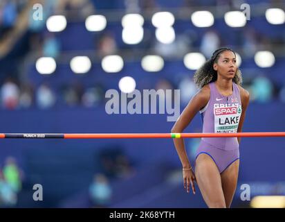 Morgan Lake participating in the High Jump of the European Athletics ...