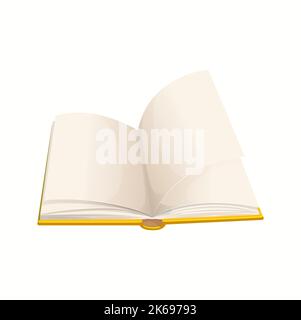 Cartoon opened book with blank pages vector isolated object Stock ...