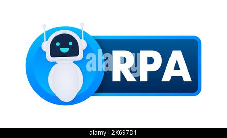 RPA banner web icon vector illustration concept for robotic process ...