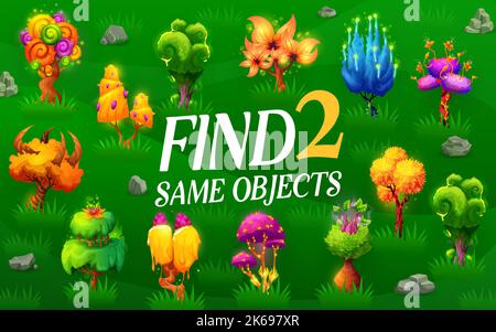 Find two same trees. Matching activity for children. Funny woodland ...