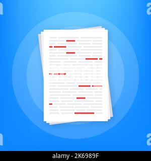 Proofreader checks transcription written text. Editing documents to ...