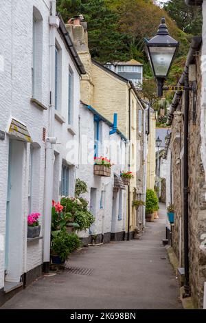 Polperro Village With Narrow Streets, Cornwall, England Stock Photo - Alamy