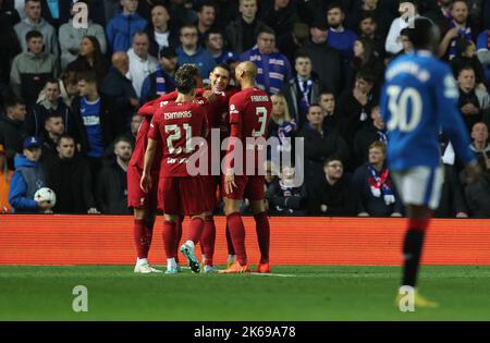 Liverpool's Darwin Nunez celebrates scoring their side's second goal of ...