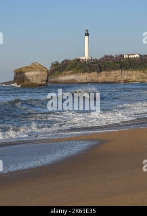 Biarritz, France - 15 Jan, 2023: Winter views of the Phare de Biarritz ...